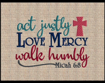 Act Justly Love Mercy Walk Humbly Micah 6:8 Scripture - Etsy