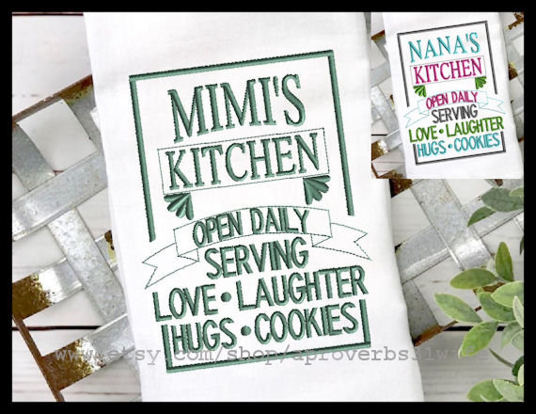 Mimi's Kitchen Machine Embroidery Design Dish Towel Embroidery Design ...