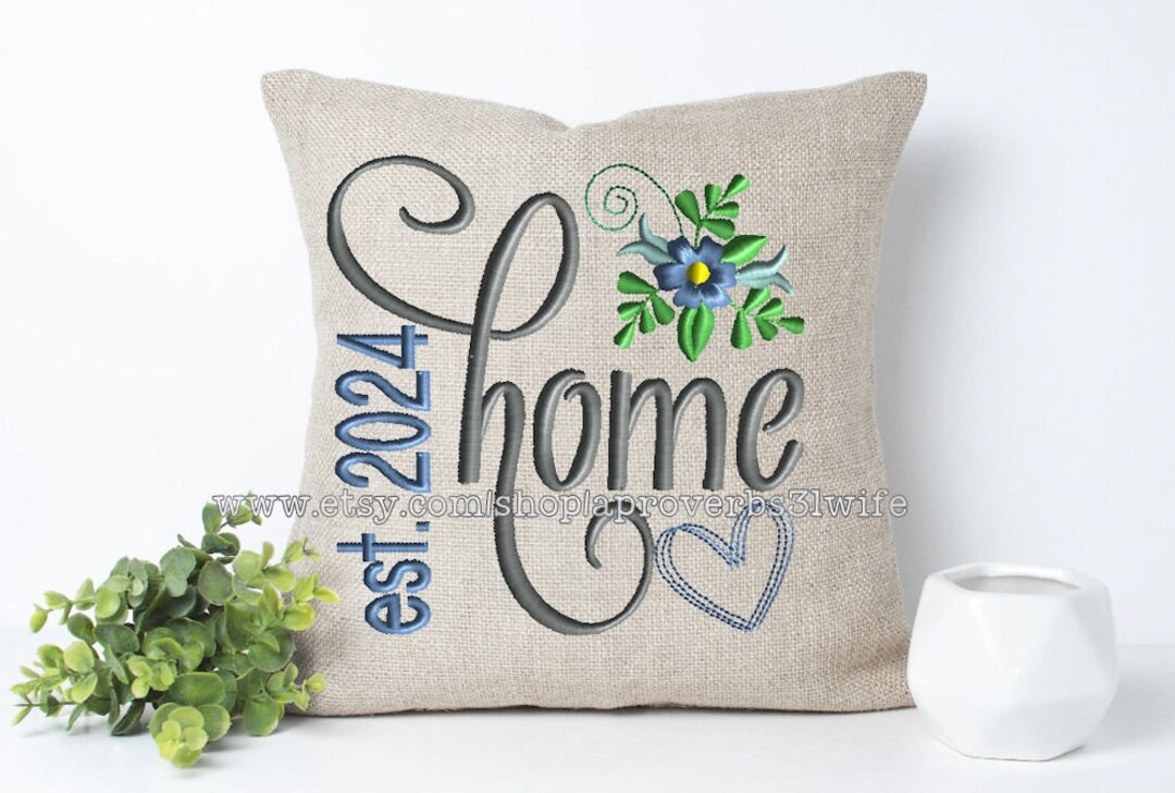 HOME With Est 2024 Machine Embroidery Design - Farmhouse Embroidery ...