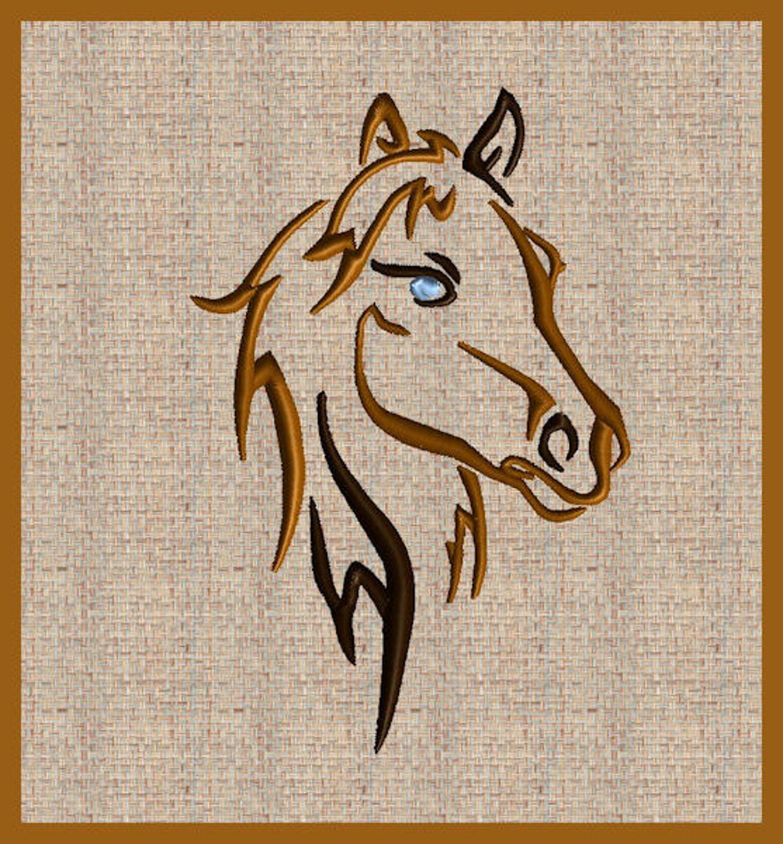 Pferd Stickdatei 3er Set Pferdekopf Stickdatei Pferd Ouline | Etsy