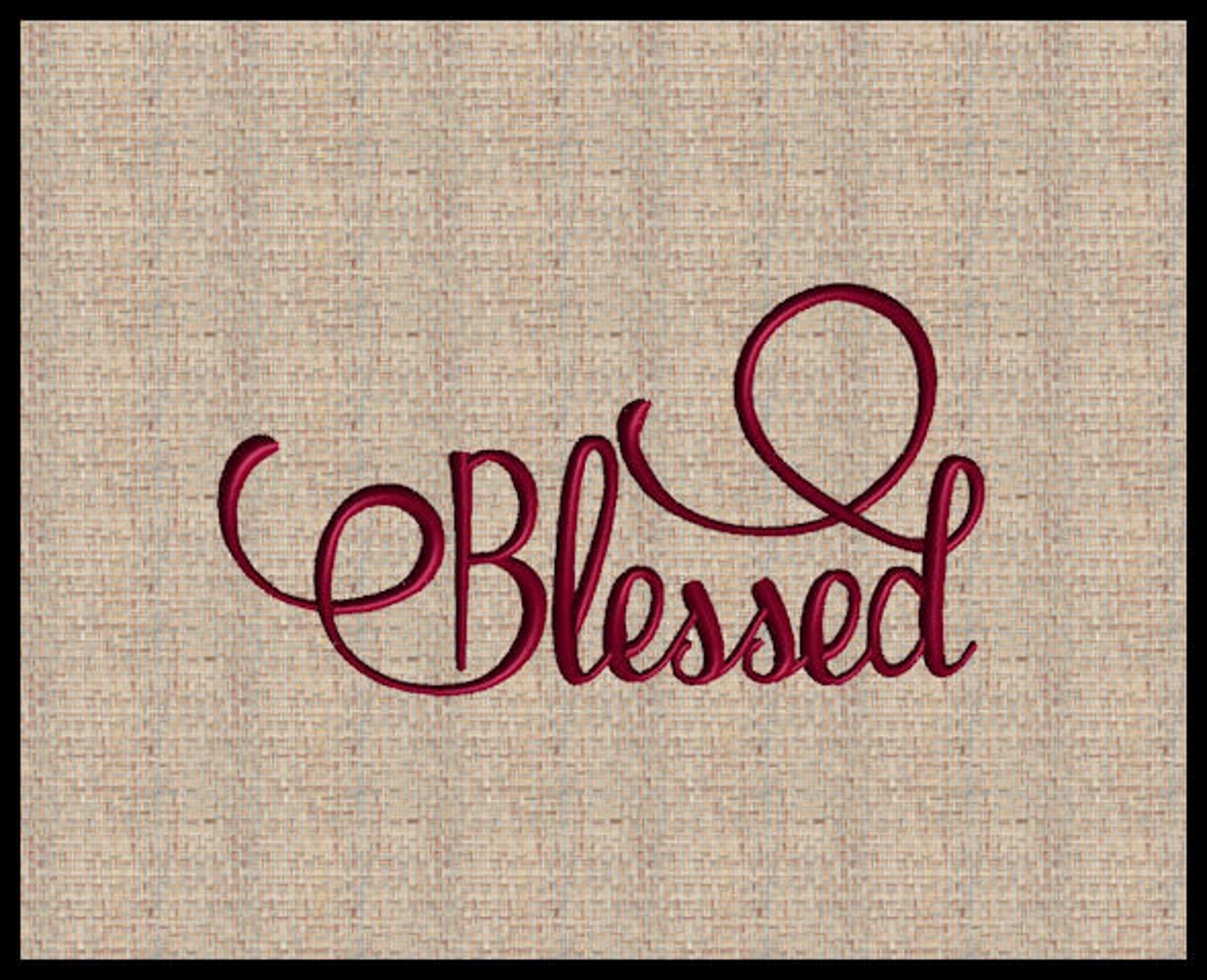 Word Blessed Thanksgiving Embroidery Design Blessed Script - Etsy