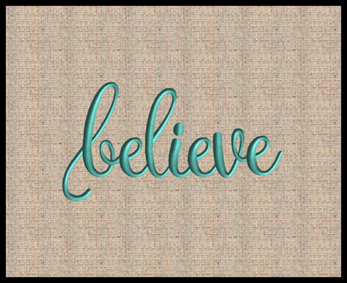Word Believe Embroidery Design Believe in Script Font - Etsy