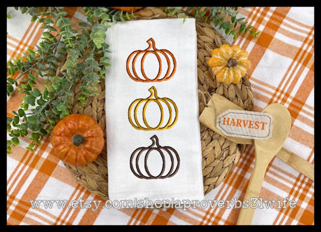 Stacked Pumpkin Machine Embroidery Design - 3 Pumpkins Embroidery ...