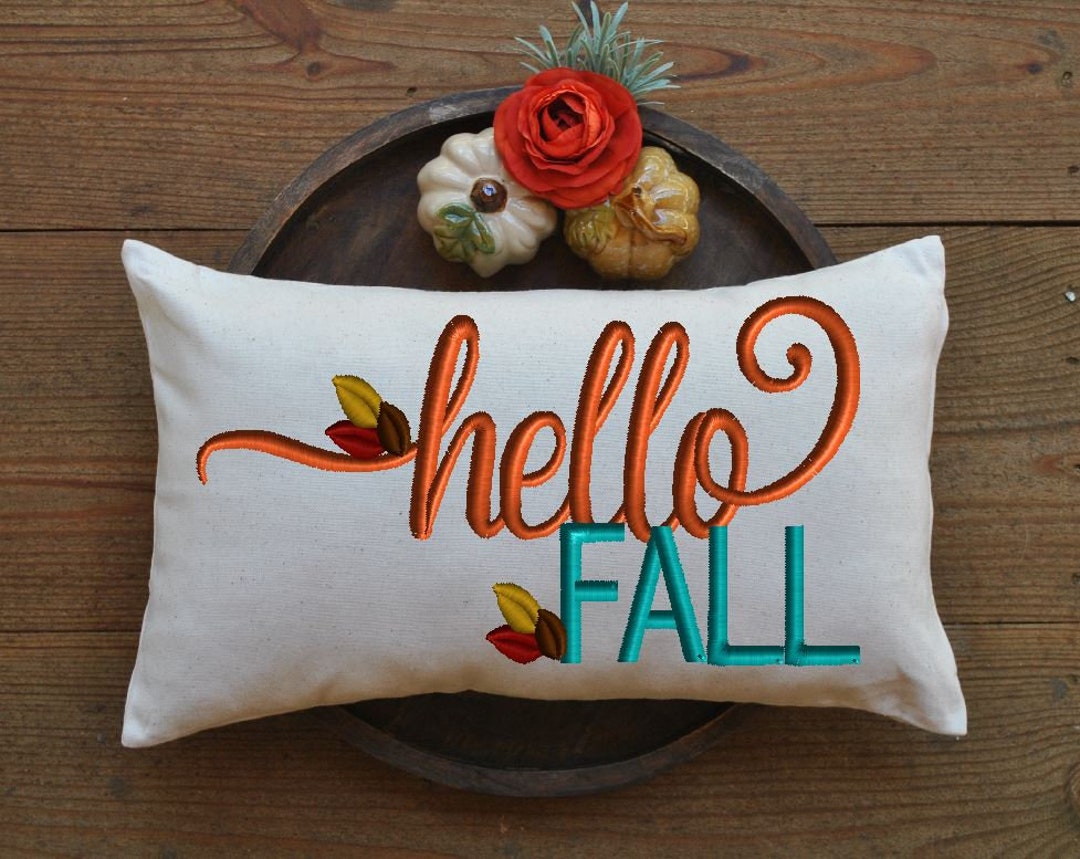 Hello Fall Machine Embroidery Design Pumpkin Embroidery Design ...
