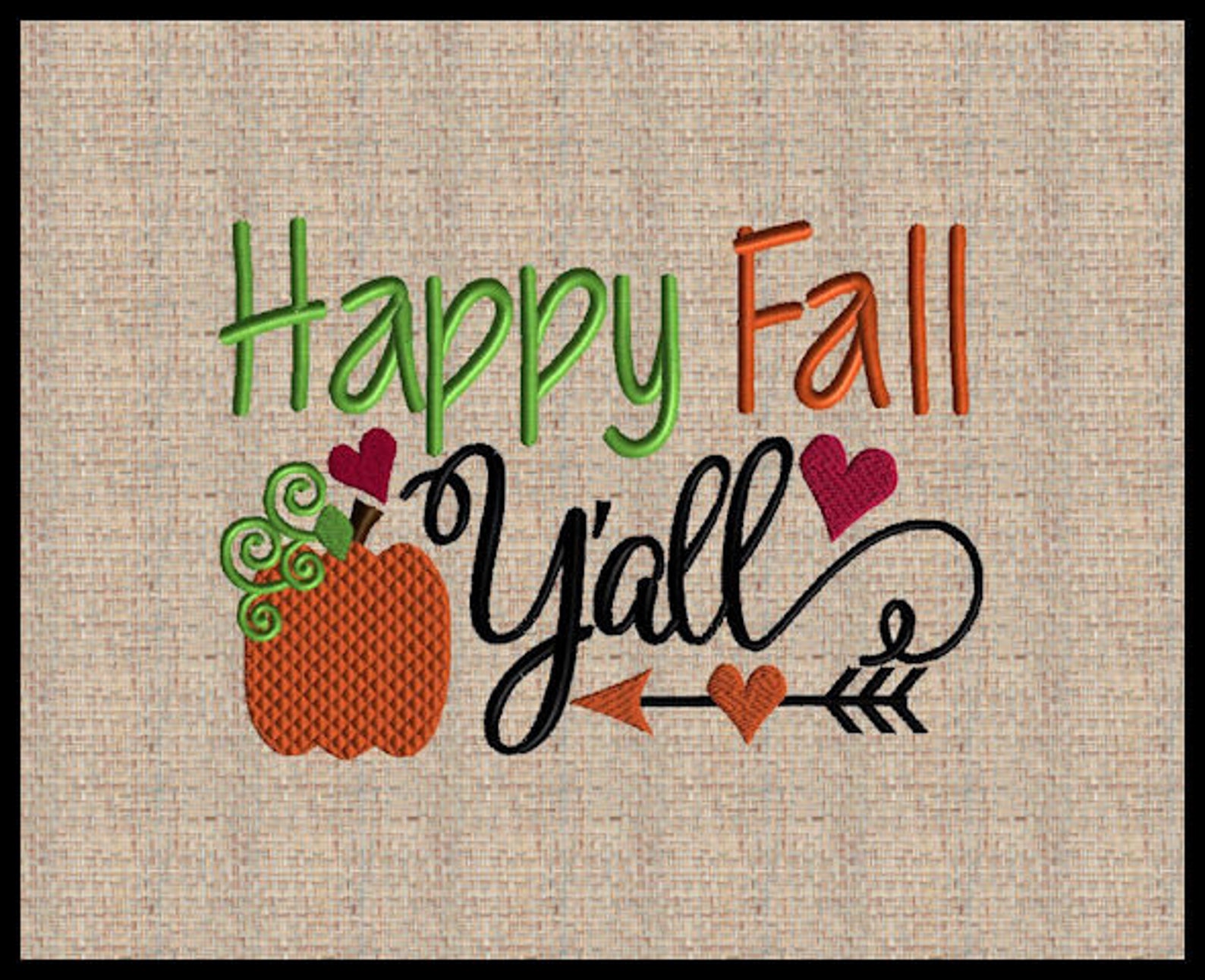 Happy Fall Yall Embroidery Design Fall Embroidery Design - Etsy