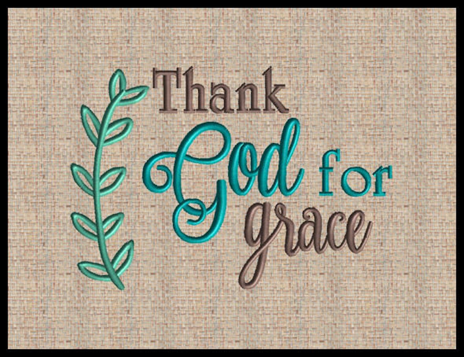 Thank God for Grace Machine Embroidery Floral Embroidery - Etsy