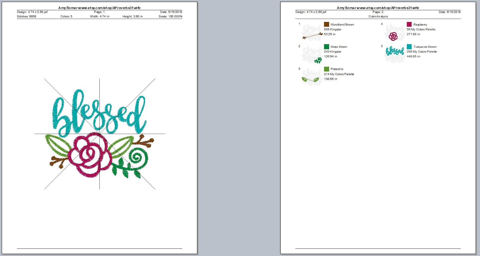 Blessed Floral Wreath Embroidery Design Flower Embroidery - Etsy