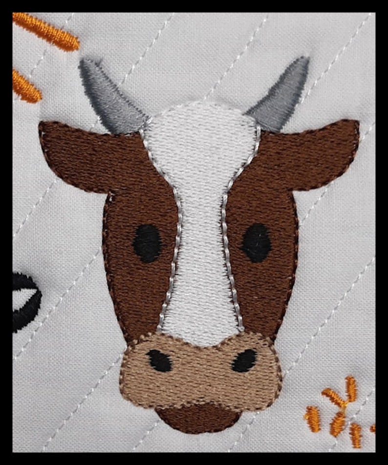 Mini Cow Face Machine Embroidery Design Farm Animal Embroidery - Etsy