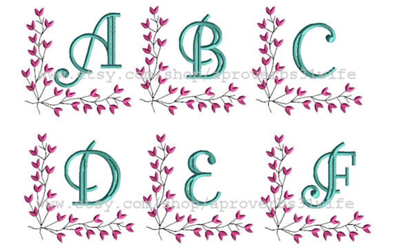 Stick Wreath Font Frame Monogram Font Frame 4x4 Embroidery | Etsy