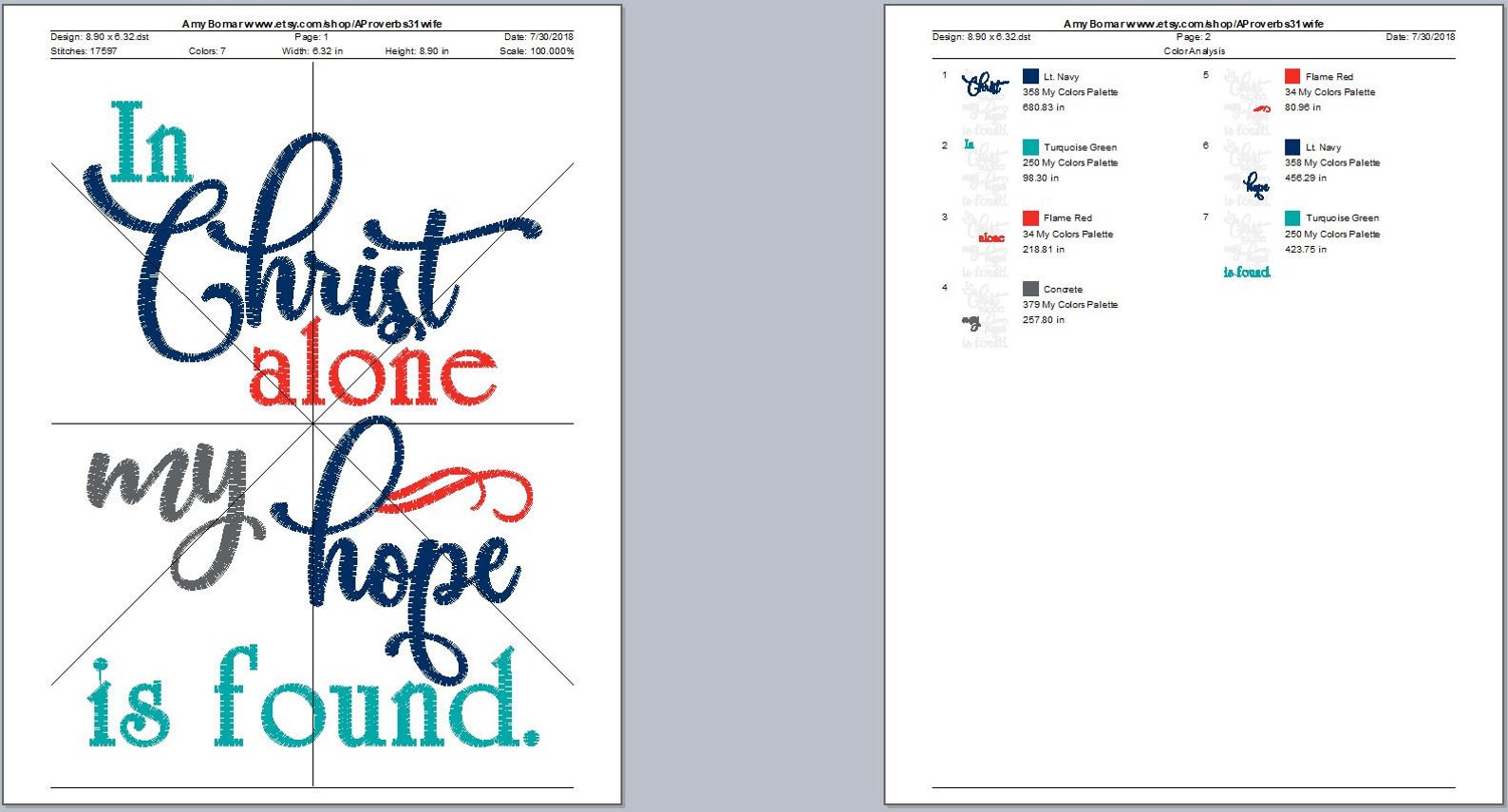 In Christ Alone My Hope is Found Machine Embroidery Design Scripture ...