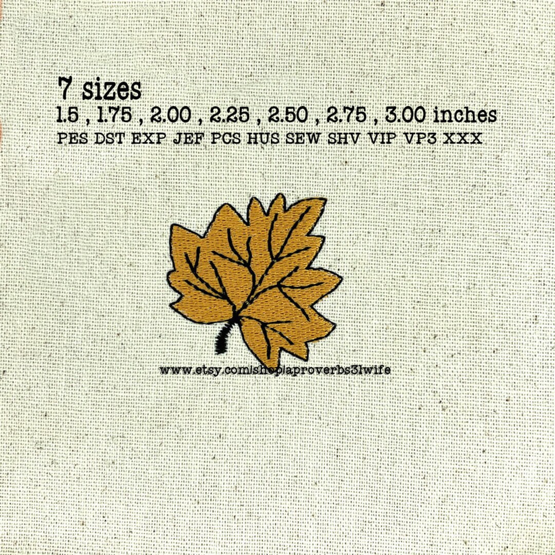 Maple Leaf Machine Embroidery Design Fall Embroidery Design Fall Leaf ...