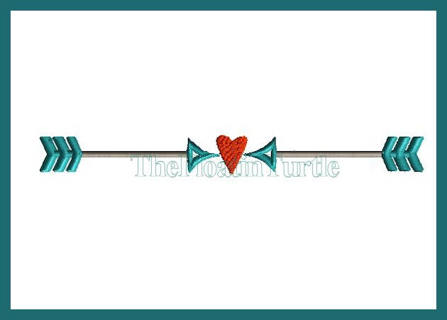 Arrow Embroidery Design 2 Arrows With Heart Embroidery Design - Etsy