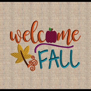 Welcome Fall Embroidery Design Acorn Embroidery Design Thanksgiving ...
