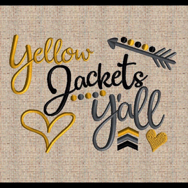 Yellow Jacket Embroidery Design - Etsy