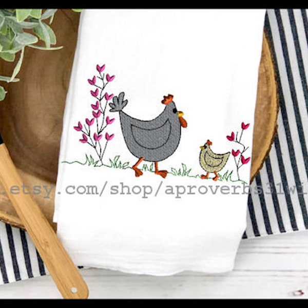 Hen Embroidery - Etsy