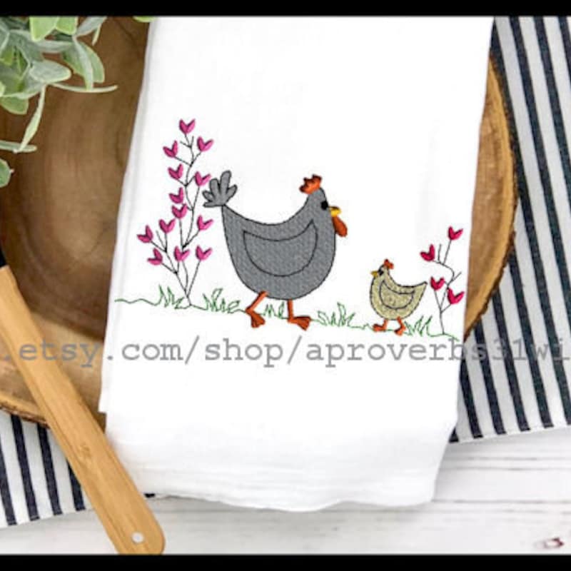 Hen Embroidery - Etsy