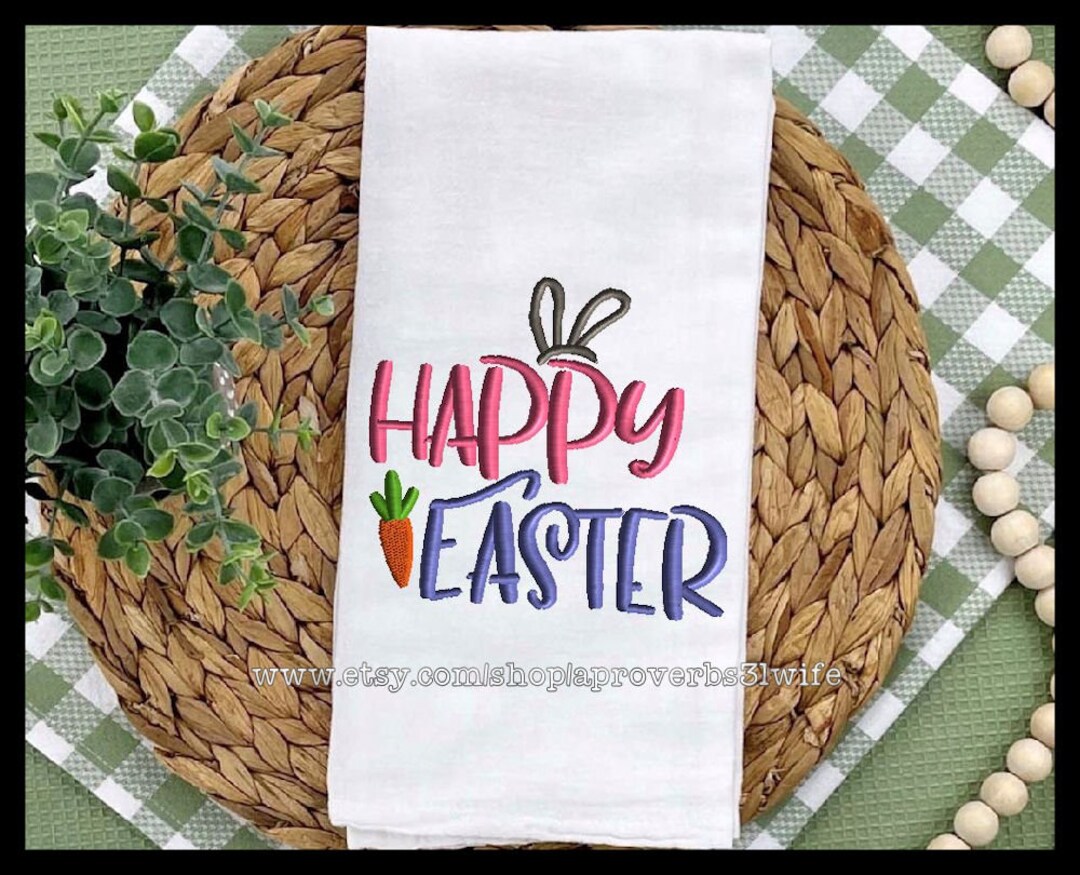 Happy Easter Machine Embroidery Design - Bunny Ears Embroidery Design ...