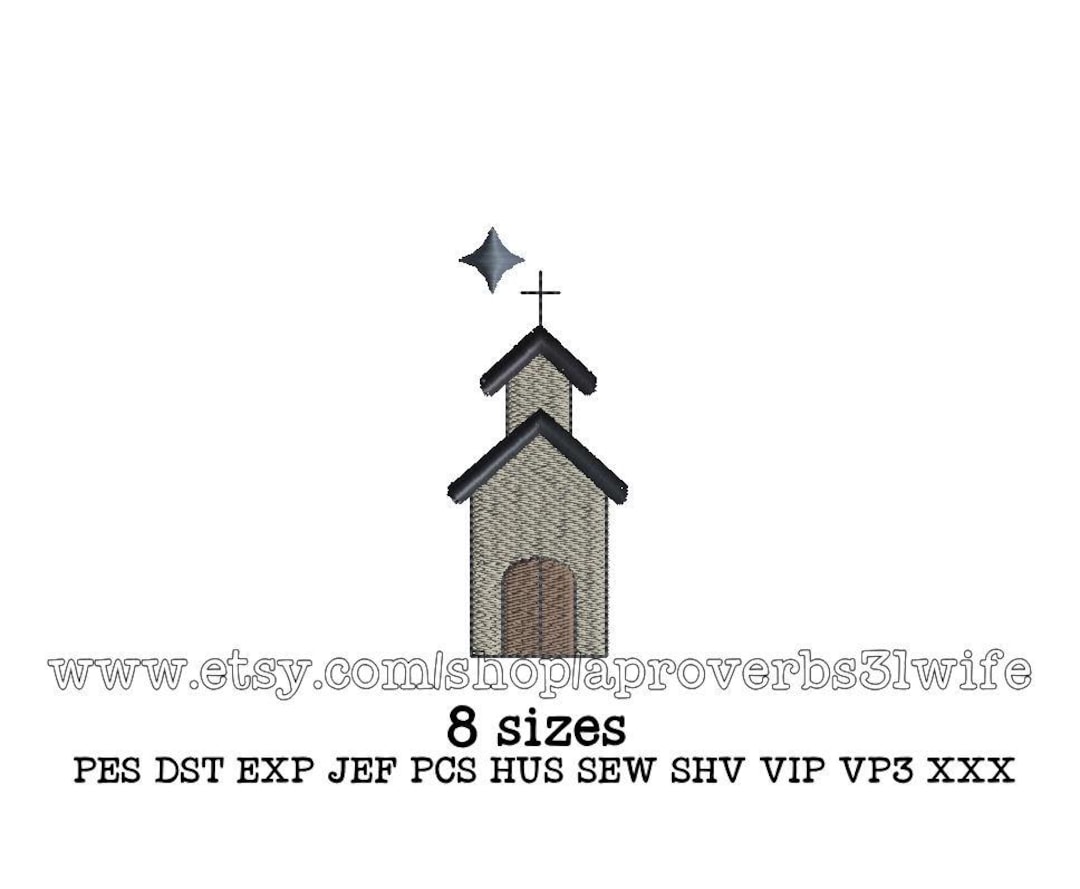 Mini Church Embroidery Design / Church House Embroidery Embellishment ...