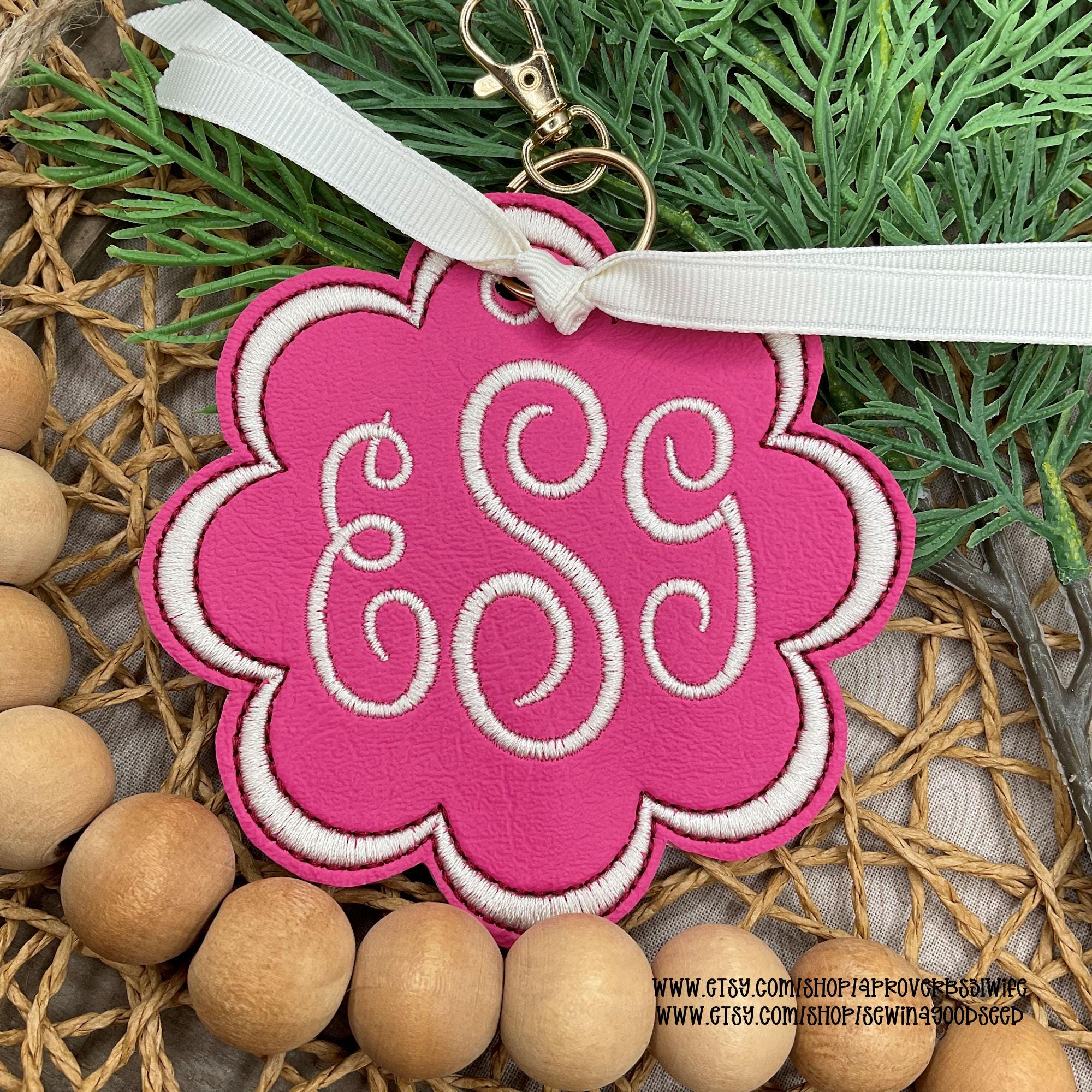 Scalloped Edge Bag Tag in the Hoop Applique Design 3.90", 4", 4.5", 5 ...