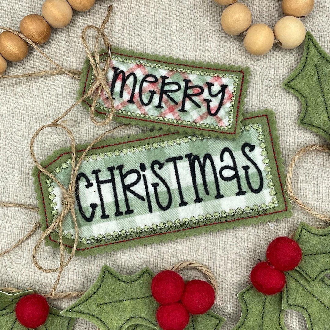 ITH Felt Christmas Tag - Stocking Tag- Gift Tag - Christmas Decor ...