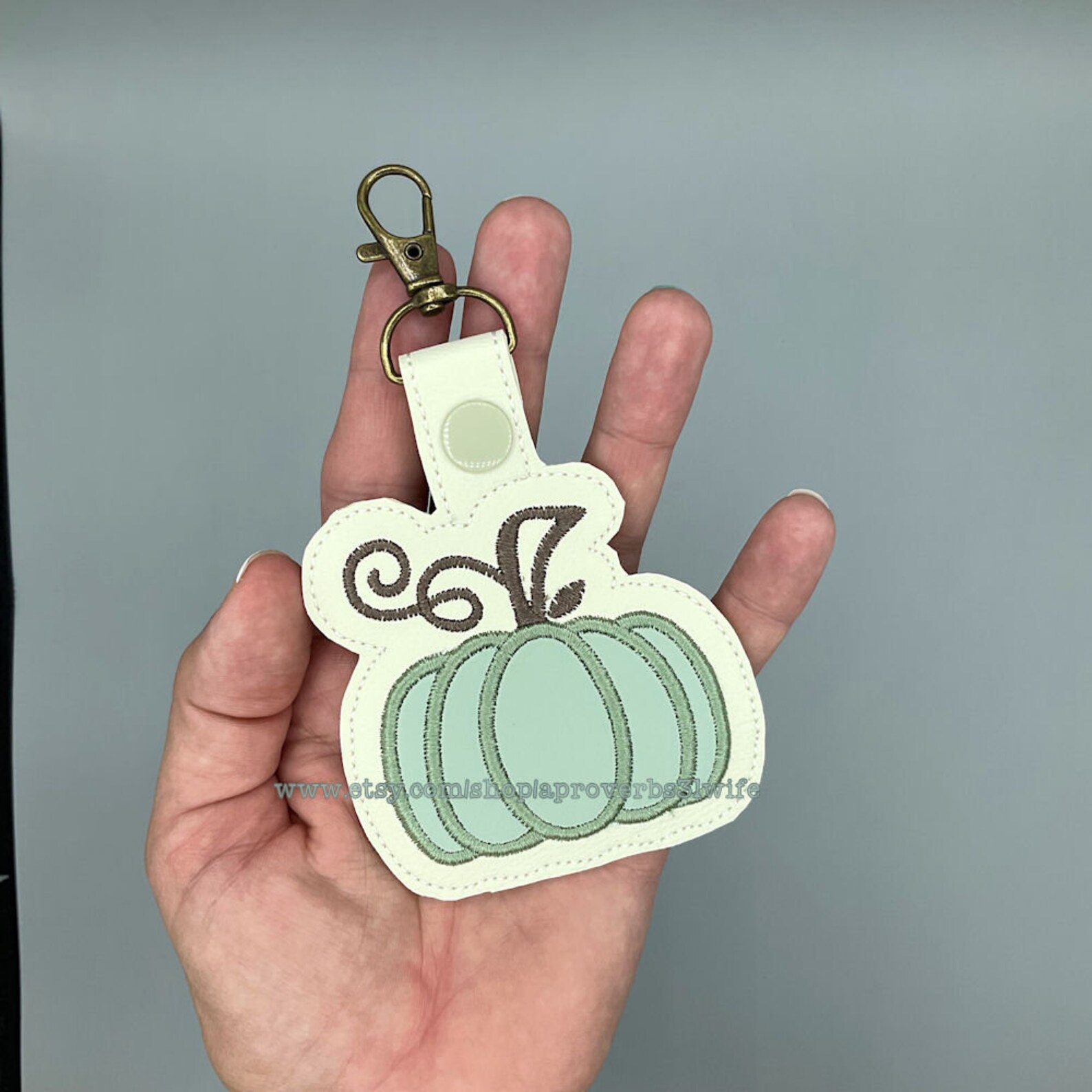 ITH Pumpkin Eyelet Key Fob Machine Embroidery Design - Fall Embroidery ...