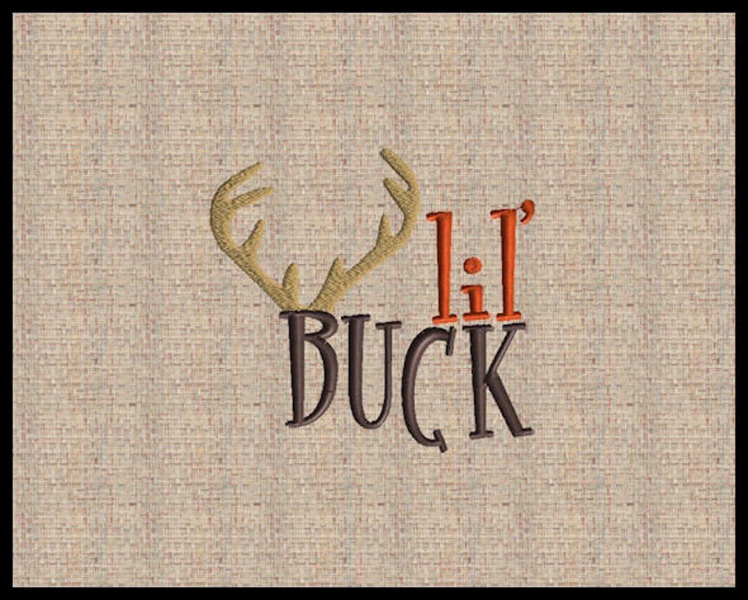 Little Hunter Embroidery Design Lil Buck Embroidery Design Little Buck ...