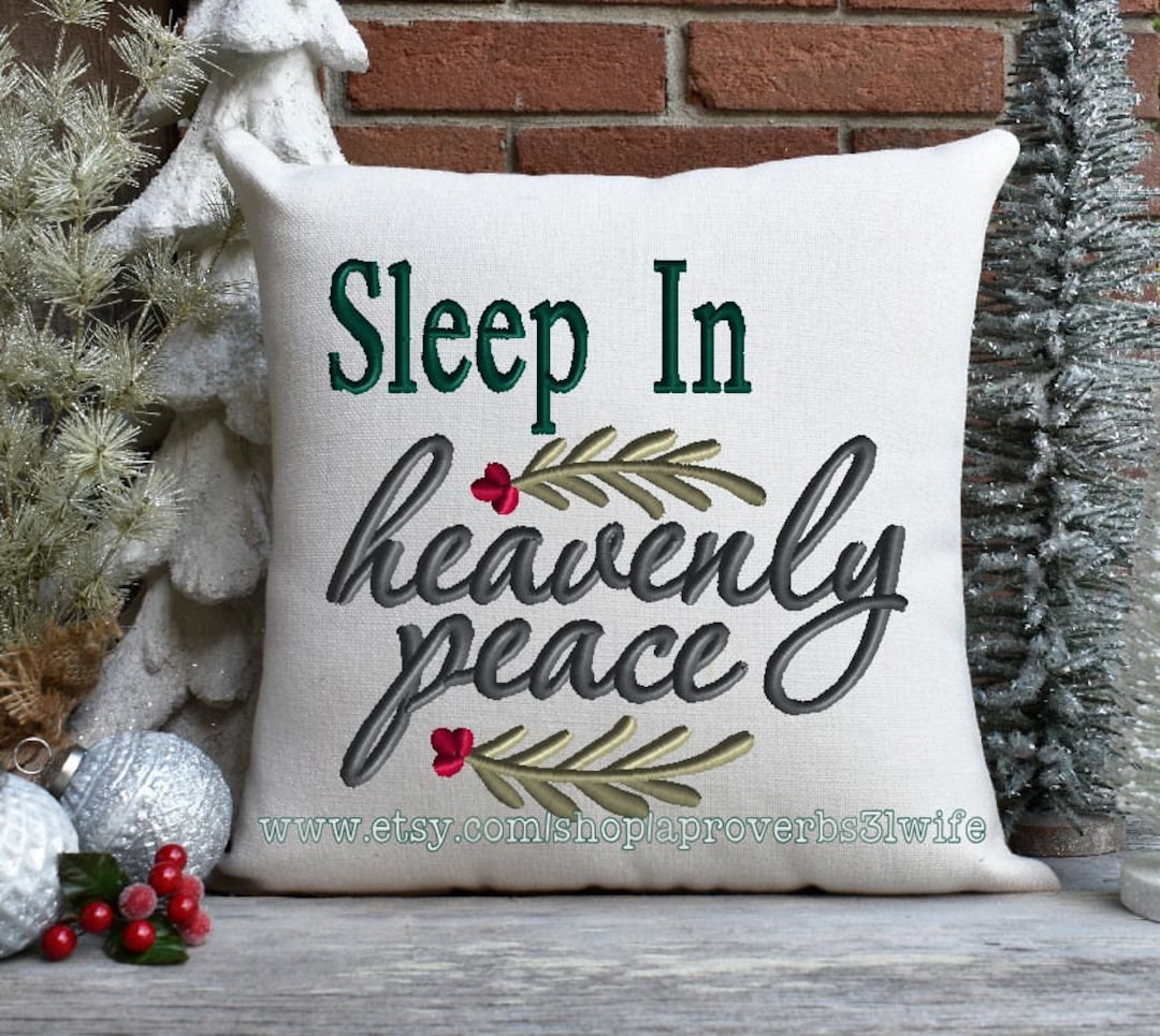Sleep in Heavenly Peace Embroidery Design- Farmhouse Christmas ...