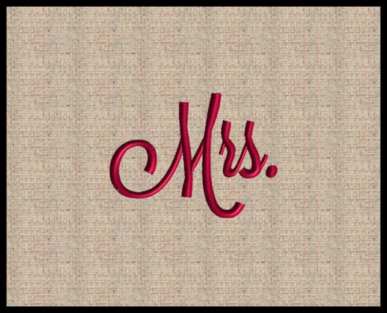 Script Font Mr. and Mrs. Machine Embroidery Design Individual - Etsy