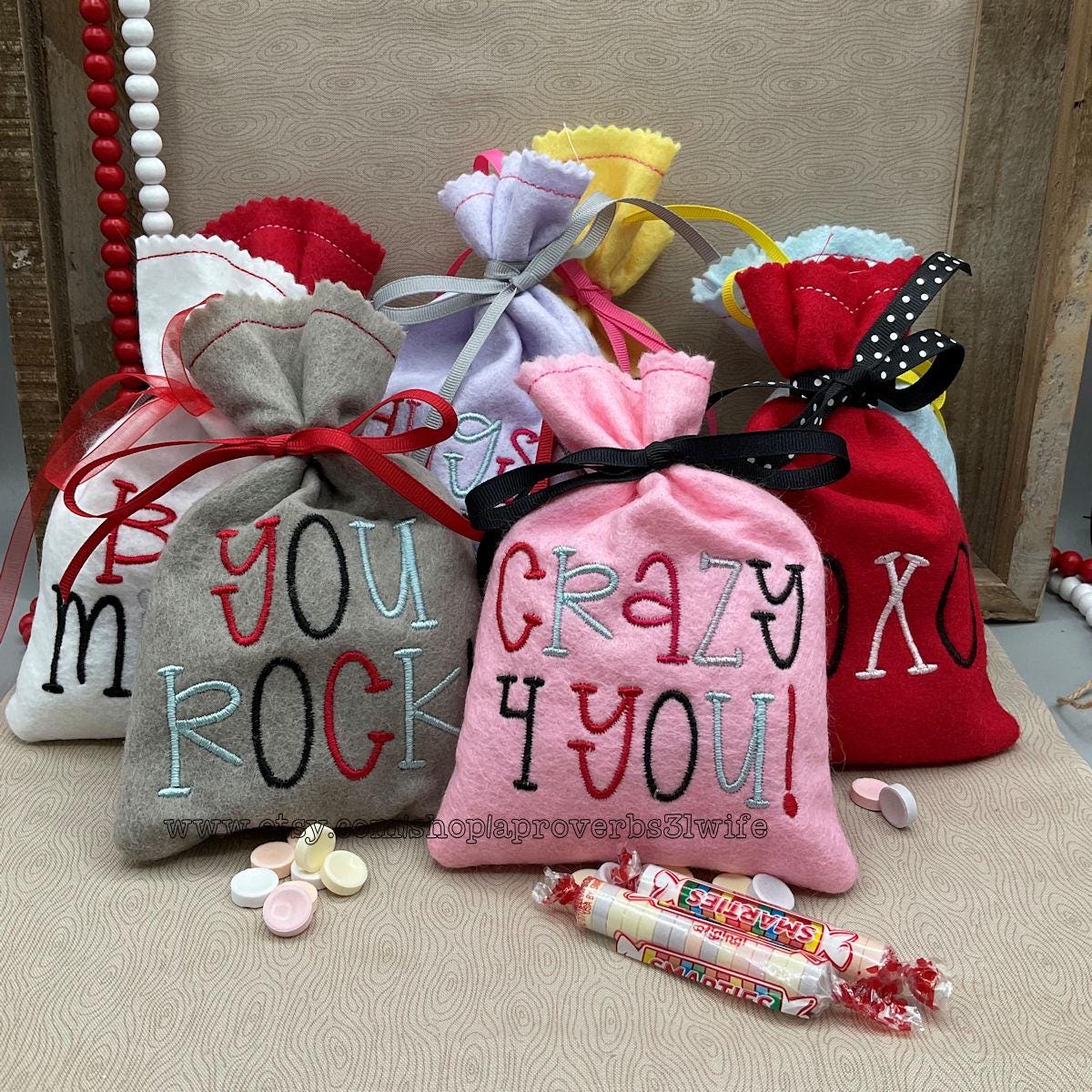 ITH Treat Bag Embroidery Design Bundle | ITH Felt Bag Embroidery Design ...