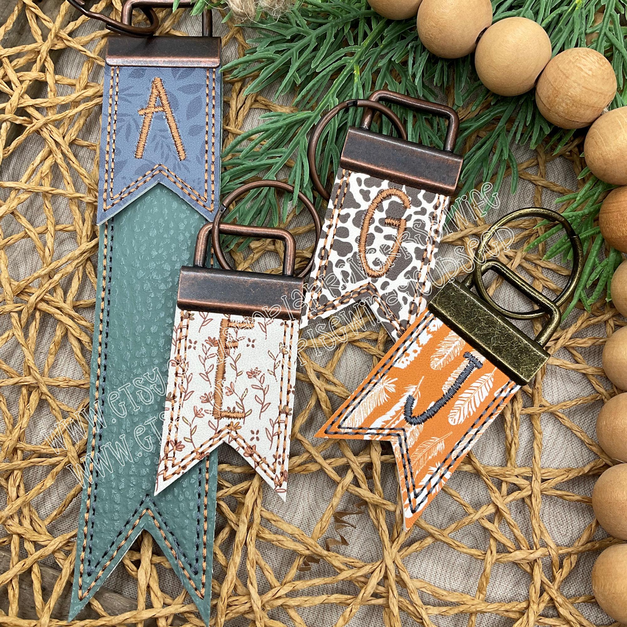 ITH Flag Key Fob 2 Inch With Font Machine Embroidery Design ...