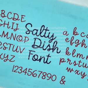Salty Dish Script Machine Embroidery Font - Alphabet Embroidery Font Set 3 Sizes Aa-zz 0-9 & and ...