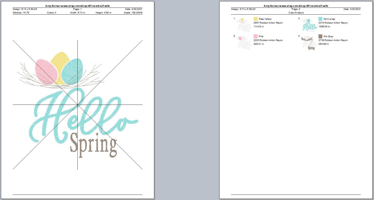 Hello Spring Embroidery Design Machine Embroidery Design | Etsy