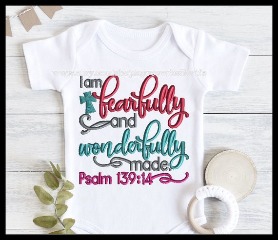 I Am Fearfully and Wonderfully Made Psalm 139:14 Embroidery - Etsy