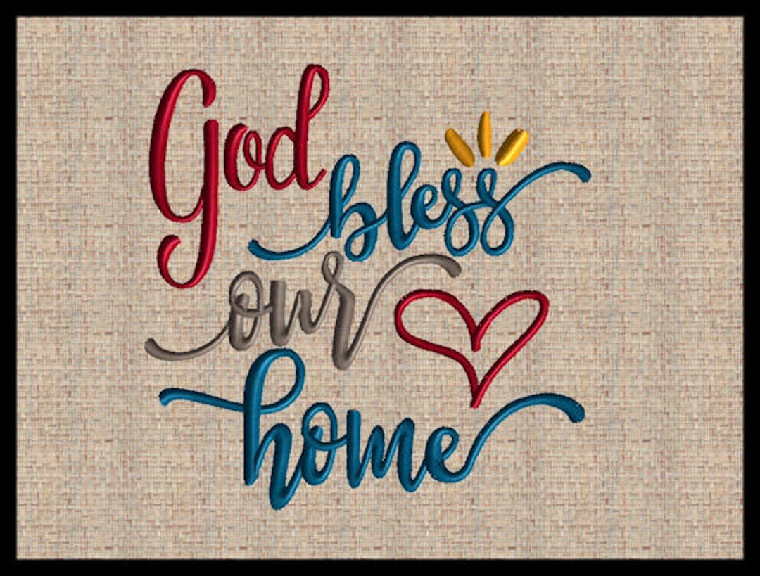 God Bless Our Home Embroidery Design, Scripture Verse (5x7 to 8x10) - Etsy