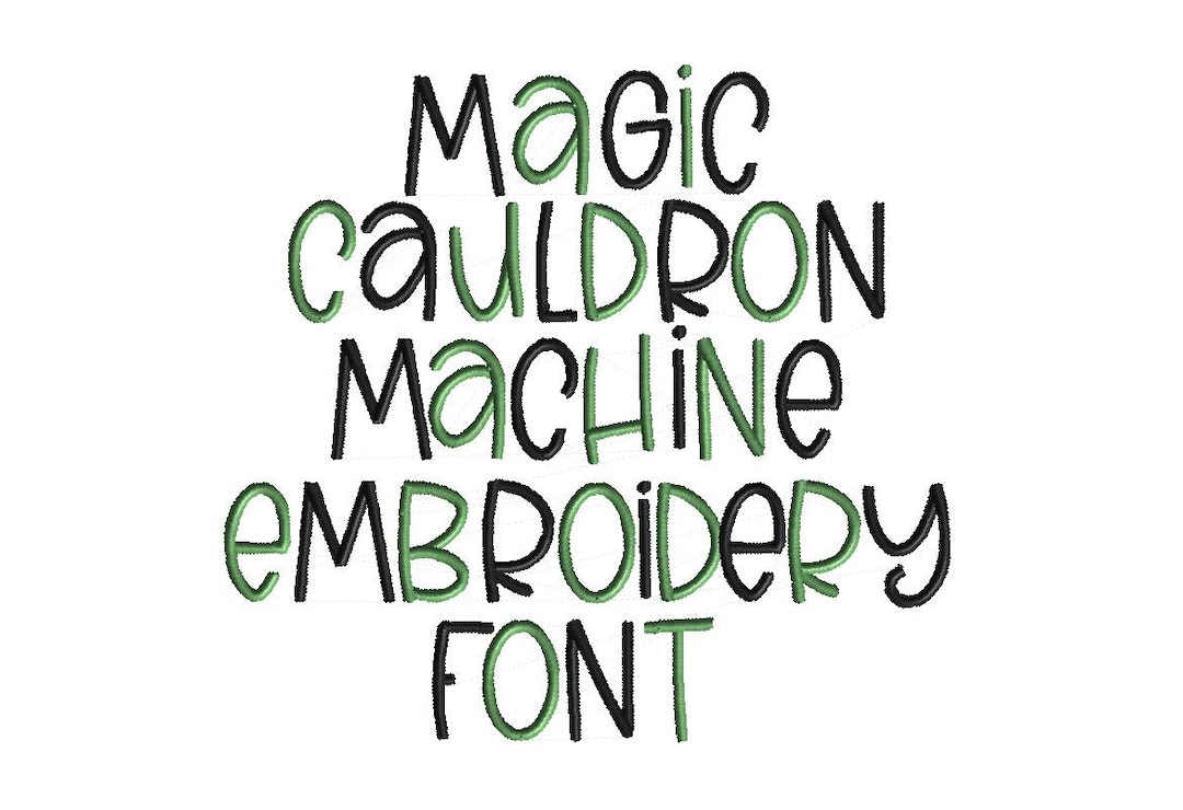 Magic Cauldron Machine Embroidery Font - Full Embroidery Font Set 6 ...