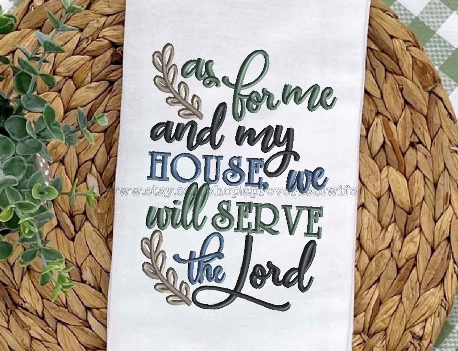 As for Me and My House We Will Serve the Lord Joshua 24:15 Embroidery ...