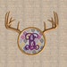 Deer Antler Font Frame Hunting Monogram Frame Buck Antler Embroidery ...