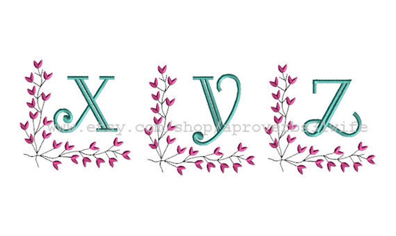 Stick Wreath Font Frame Monogram Font Frame 4x4 Embroidery | Etsy