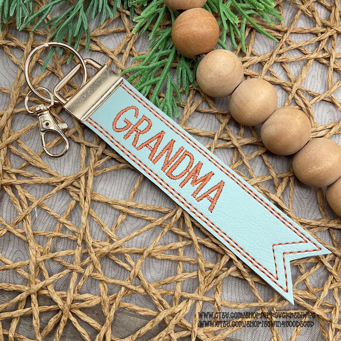 GRANDMA Flag Key Fob ITH Machine Embroidery Design (instant Download ...