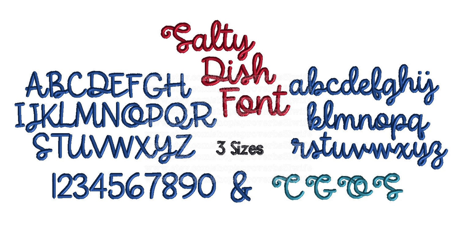 Salty Dish Script Machine Embroidery Font - Alphabet Embroidery Font ...