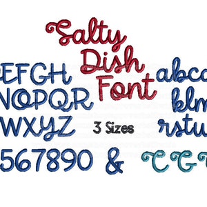 Salty Dish Script Machine Embroidery Font - Alphabet Embroidery Font ...