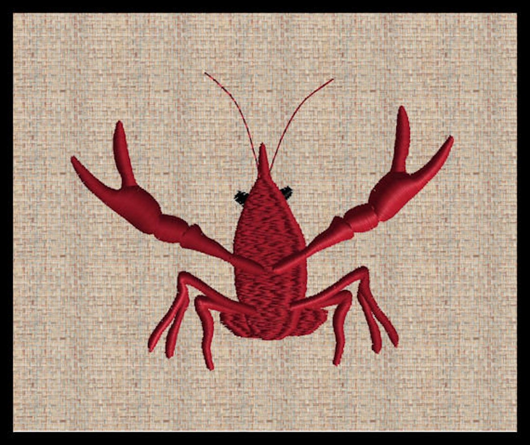 Crawfish Embroidery Design Crawdad Crawdaddy Crayfish Embroidery Design ...
