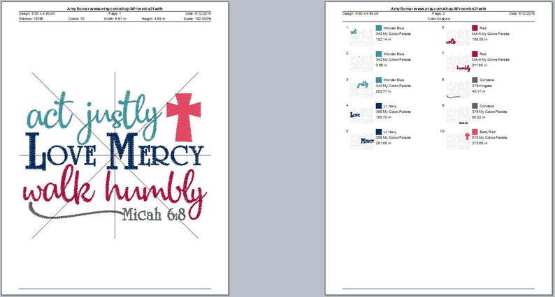 Act justly Love Mercy walk humbly Micah 6:5 Machine Embroidery | Etsy