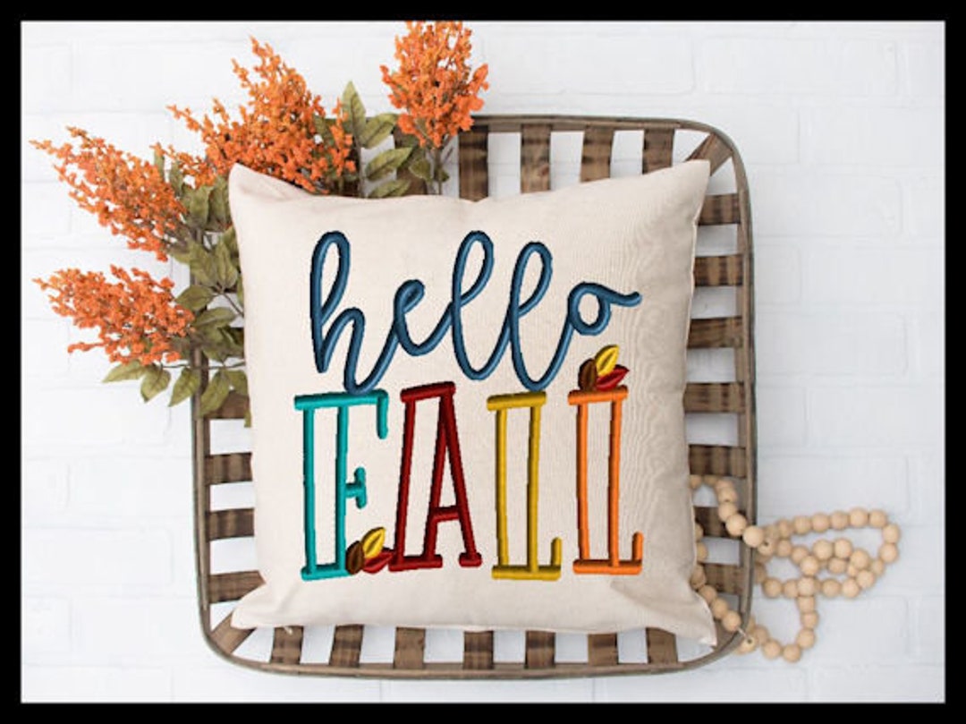 Hello Fall Machine Embroidery Design Pumpkin Embroidery Design ...