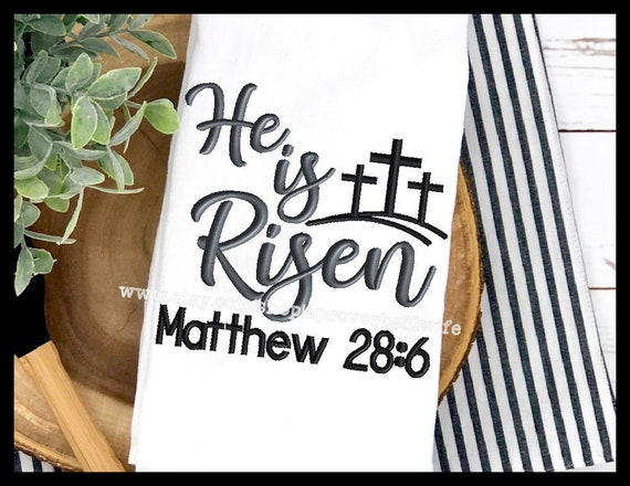He is Risen Matthew 28:6 Machine Embroidery Design Scripture | Etsy