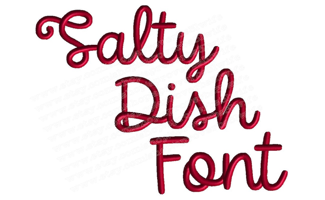 Salty Dish Script Machine Embroidery Font - Alphabet Embroidery Font ...