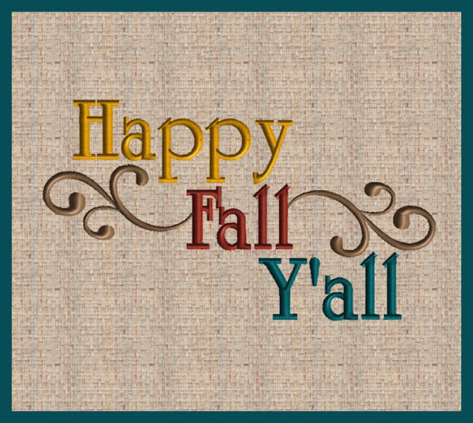 Happy Fall Yall Emboridery Design Fall Embroidery Design - Etsy