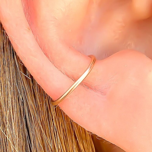 Ear Cuff Solid Gold Ear Cuff Non-pierced Cartilage Earcuff - Etsy