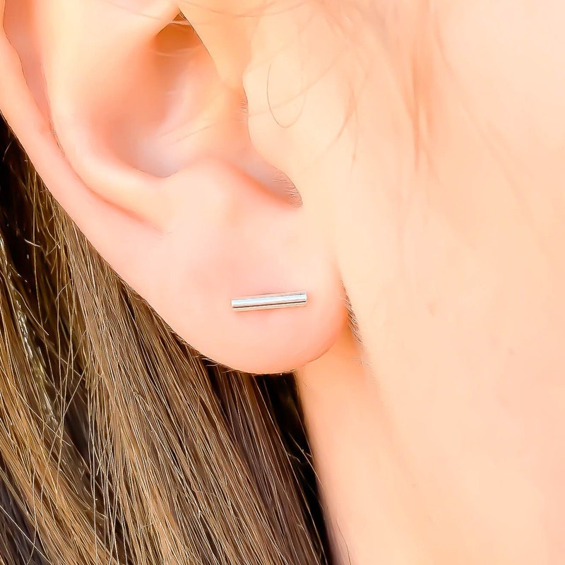 Silver Bar Earrings - Etsy