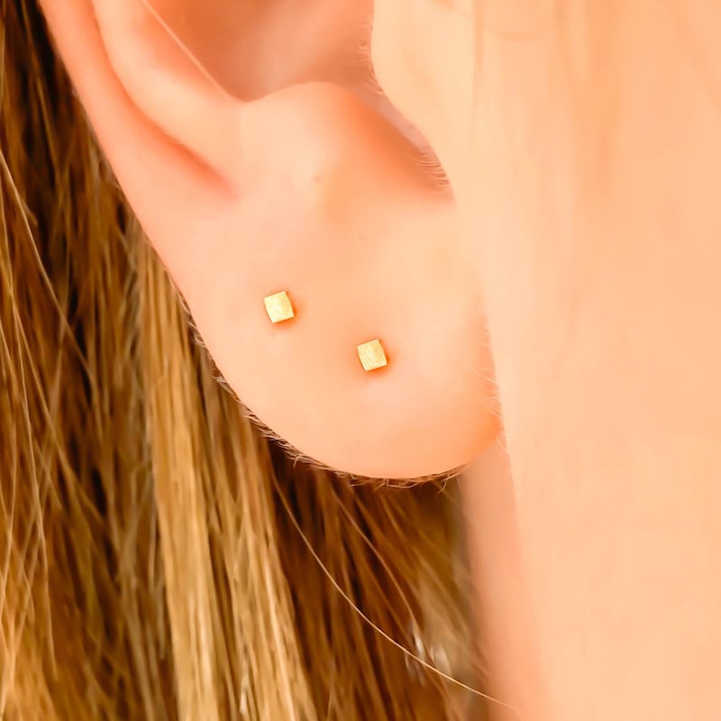 Gold Stud Earrings - Etsy